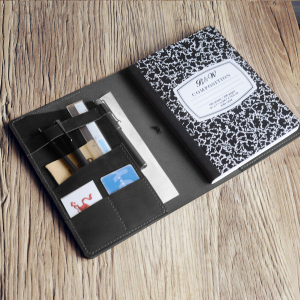 Personalized Distressed Leather Composition Notebook Cover; 312C ...